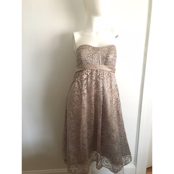 Alfred Angelo | Dresses | Lace Taupe Tan Alfred Angelo Lace Cocktail ...